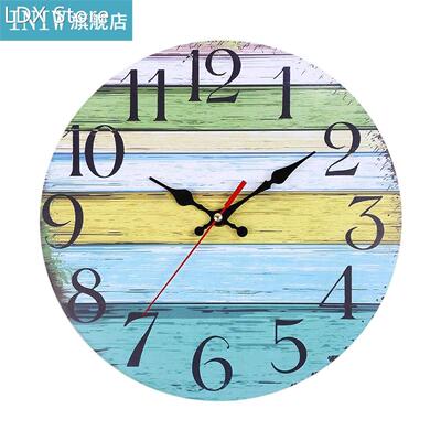 Wooden Silent Non Ticking Wall Clock Vintage Country Style R