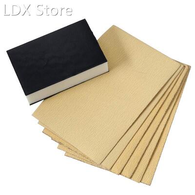 Flocking Yellow Sandpaper Contains 1 Sponge Block, 80 Mesh,