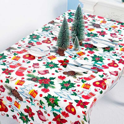 1pcs 110*180cm Christmas Table cloth Dinner Party New Year P
