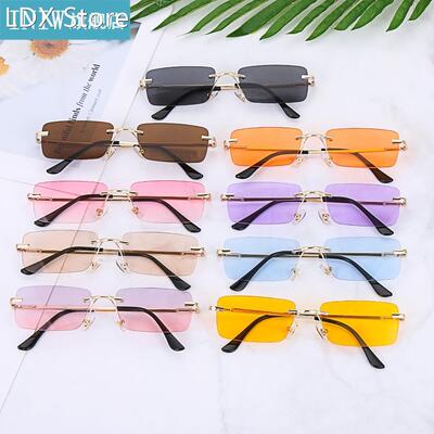 Luxury Design Women Gradient Color Rectangle Rimless Eyewear