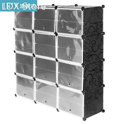 8 Layer 12 Door Plastic Shoe Rack Household Dustproof Closet