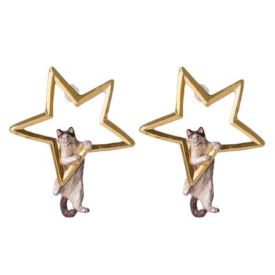 palnartpoc手作合金猫咪耳饰