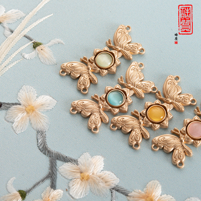 皓质汉服旗袍纽扣蝴蝶结