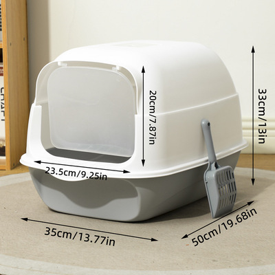 Fully enclosed cat  litter box猫砂盆可拆卸猫厕所防外溅猫沙盆