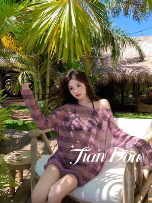 【小野莓】罩衫防晒度假高级质感性感随性分体泳衣比基尼三件套女