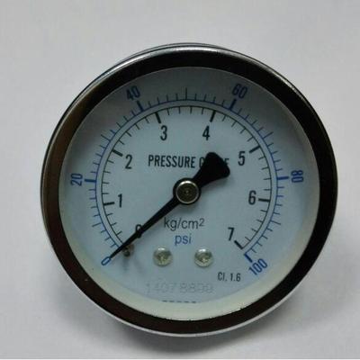 轴向压力表 无边 60mm 压力0-100psi 7kg/cm2 铜接头螺纹G1/4