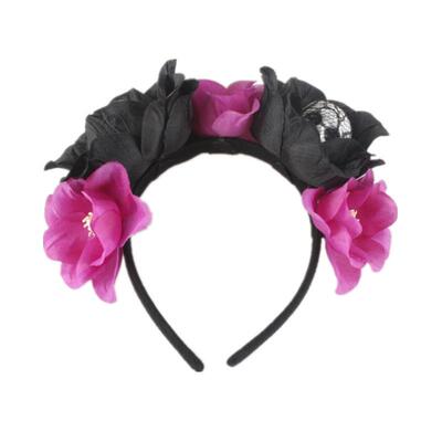 Halloween Horror Skull Lace Headband Artificial Flower wreat