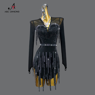 ABCDancing专业黑色拉丁舞演出服
