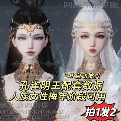 妄想山海人族／孔雀明王女性梅年／捏脸数据／虚拟商品概不退换