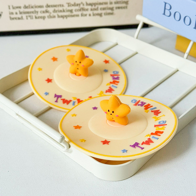 星星人杯子专用硅胶杯盖玻璃水杯盖单独杯盖马克杯盖单卖盖子11cm