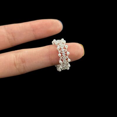 Vintage 古着 Lace frills pearl 戒指