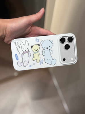 【半包imd单层软壳】BEDOS 原创设计三个好友黑边软壳大孔磨砂简约iphone手机壳适用于17promax/18promax