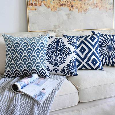 Geometric embroidery embroidery pillow case ccushion cover