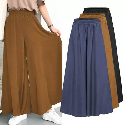 Summer women skirts pants S-5XL Crease proof wide-leg pants