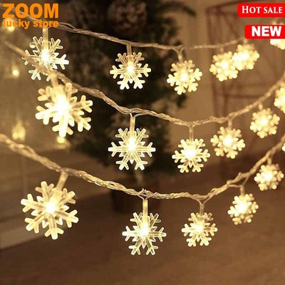 Christmas snow LED lights strip Christmas tree decorations