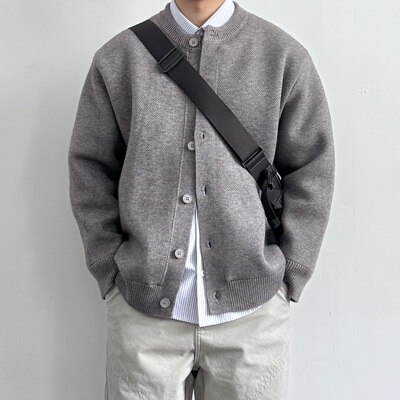 加绒加厚抗起球针织开衫棉服