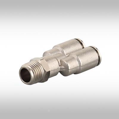 赛德斯   全铜快插接头系列TKC-PX4-M5三通外螺纹接头