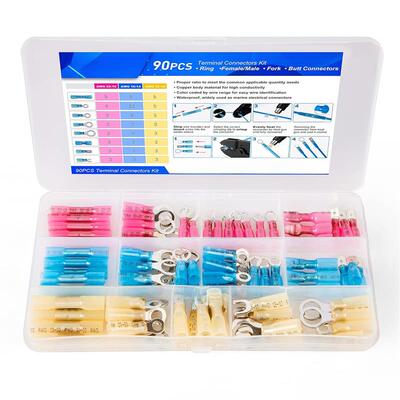 速发跨境货源+90/130/200PCS+中间接线防水热缩连接器+快速接线端