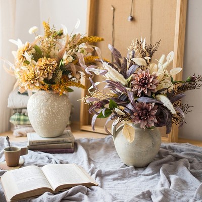 速发秋蓬设计师花束餐桌乔高档秋色花迁礼品质手捧花客厅橱窗陈列