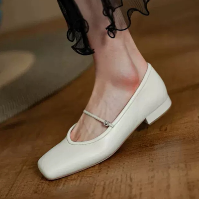 2.5厘米头层软羊皮单鞋玛丽珍SY482