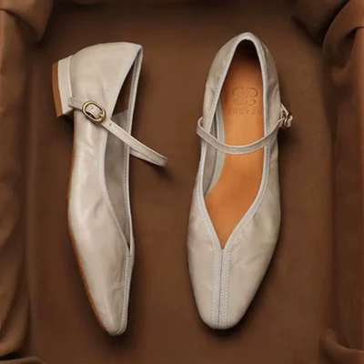 断码特价，1.5厘米头层羊皮玛丽珍单鞋女鞋SY537