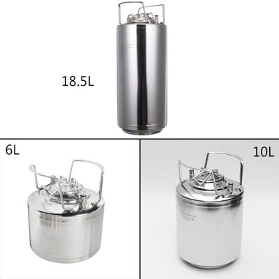 6/10/18.5L Stainless Steel Homebrew Growler Mini Keg Beer Gr