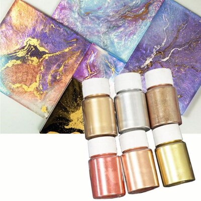 10g Metal Mirror Marble Metallic Resin Pigment Kit Pearl Pow