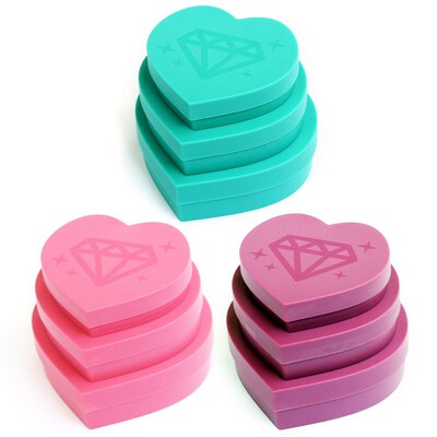 3 Pcs Heart-Shaped 5D Diamond Painting Storage Tray Box Plas
