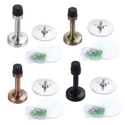 Stainless Steel Door Stopper with Sound Dampening Rubber Bum
