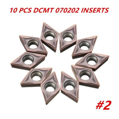 10Pcs DCMT070202 Carbide Alloy Indexable Insert Purple Coati