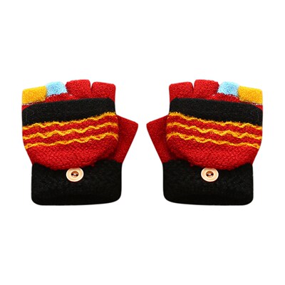 Children Wool Knitted Gloves Winter Warm Knitted Convertible