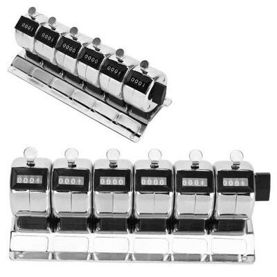 Mechanical Counter Metal Manual Clicker 4-Digit Conjoined 5