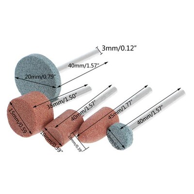 5Pcs 3mm Shank Wheel Head Grinding Polishing Electric Grinde