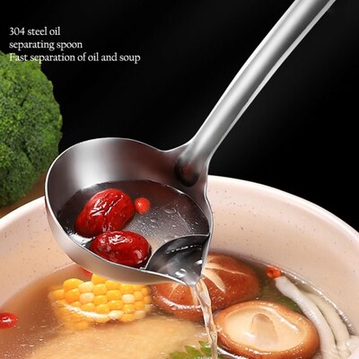 Long Handle Oil Soup Separate Spoon Home Strainer Cooking Co