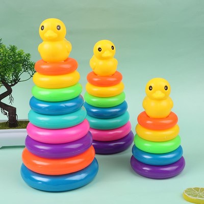 1Pc Children's Little Yellow Duck Jenga Rainbow Tower Stacki
