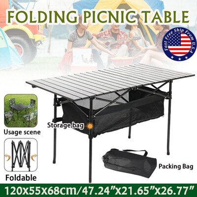 US Stock Outdoor Folding Aluminium Alloy Table Chair Camping