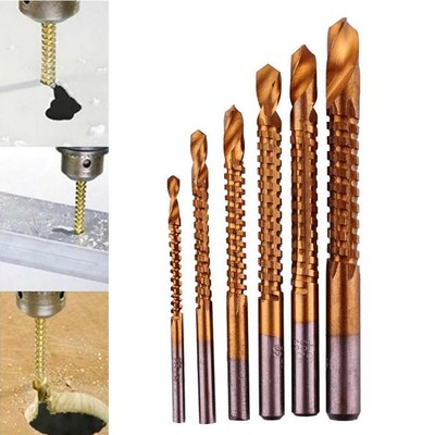 6pcs/lots 3-8mm Titanium Coated HSS Drill Bit Electric Drill