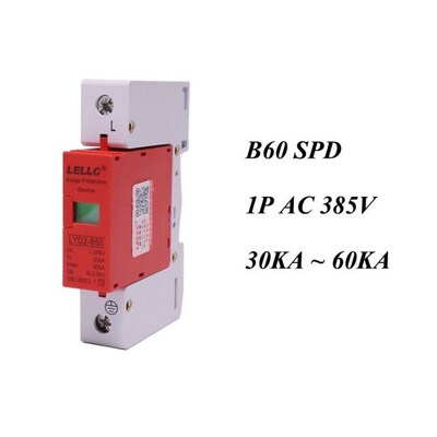 B60-1P 30KA~60KA ~385V AC SPD House Surge Protector Protecti