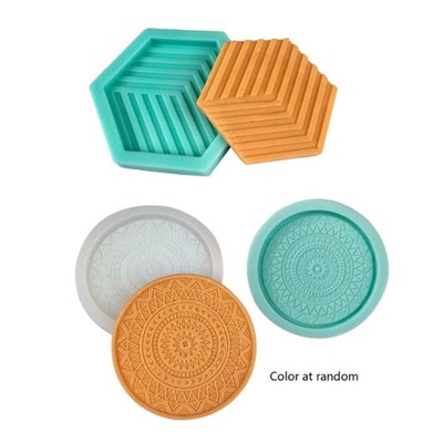 DIY Round Coaster Silicone Molds 适用于 Resin Tea Mat Coaste