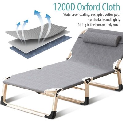 1.9m Folding Camping Chair with Footrest Portable Nap Chair