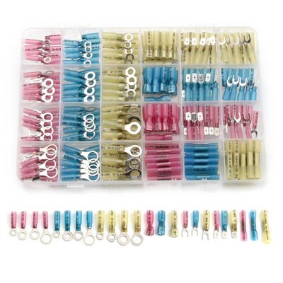 240PCS Heat Shrink Splice Terminators Assortment Crimp Termi