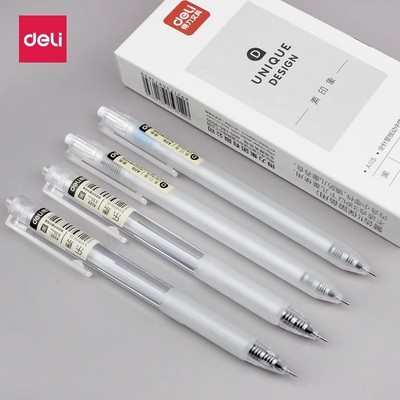 得力A115按动中性笔038学生用黑