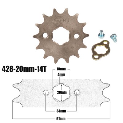 428# 20mm 10 11 12 13 14 15 16 17 18 19 T Teeth Front Engine