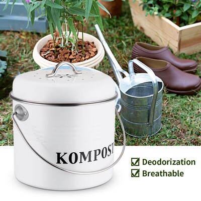 Kitchen Compost Bin 5L Organic Homemade Trash Can Melons Lea