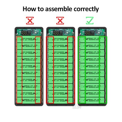 Welding Free 10*18650 Battery Storage Box Dual USB Power Ban