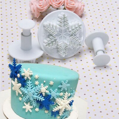 Wedding Party Snowflake Fondant Cake Decorating Plunger 3Pcs