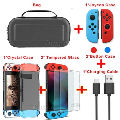 6 in 1 Kit EVA Bag for Nintend Switch Hard Shell Carrying Co