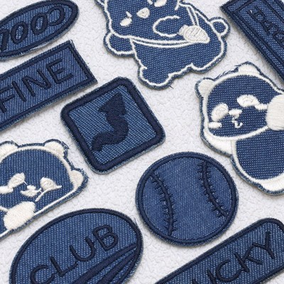 Embroidered Denim Patches with Back Glue Selfadhesive for Je