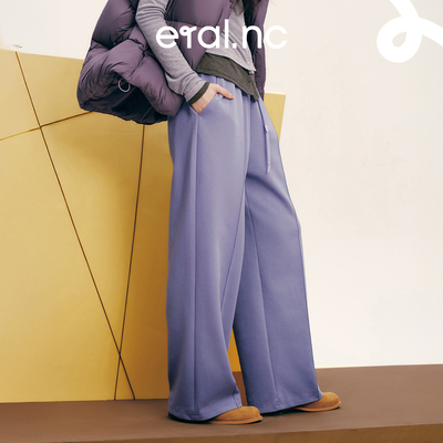 eral nc漫游003城市运动简约舒适系带长裤女生宽松休闲弹力松紧