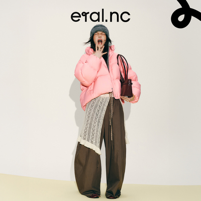 eral nc漫游003城市运动时尚抽褶廓形感泡芙休闲保暖短装羽绒服